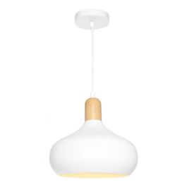 White & Wood Sloan Pendant Light by Cougar Lighting